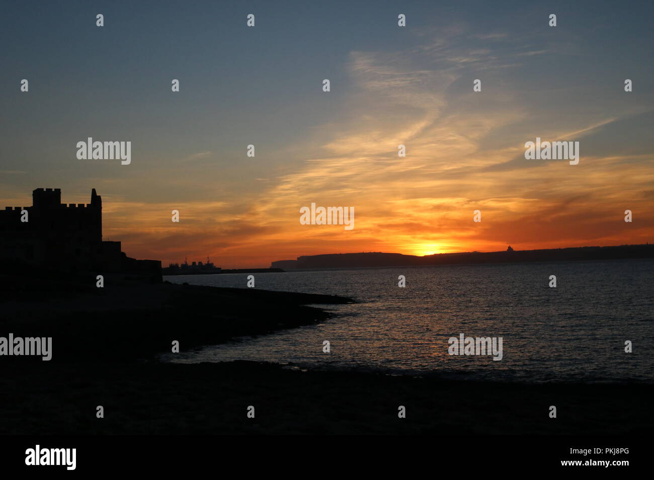 Amazing sunset captured in Malta Stock Photo - Alamy
