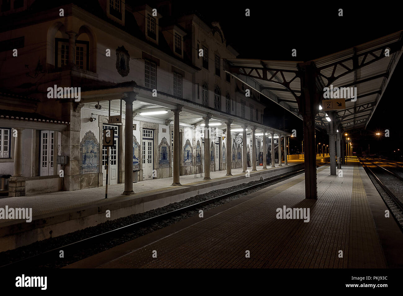 Empty railroad station night architecture hi-res stock photography and ...