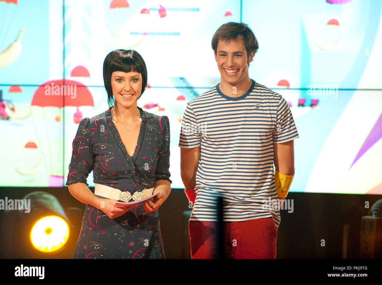 The Ketnet "Wie wordt wrapper" liveshow (Belgium, 23/04/2011 Stock ...