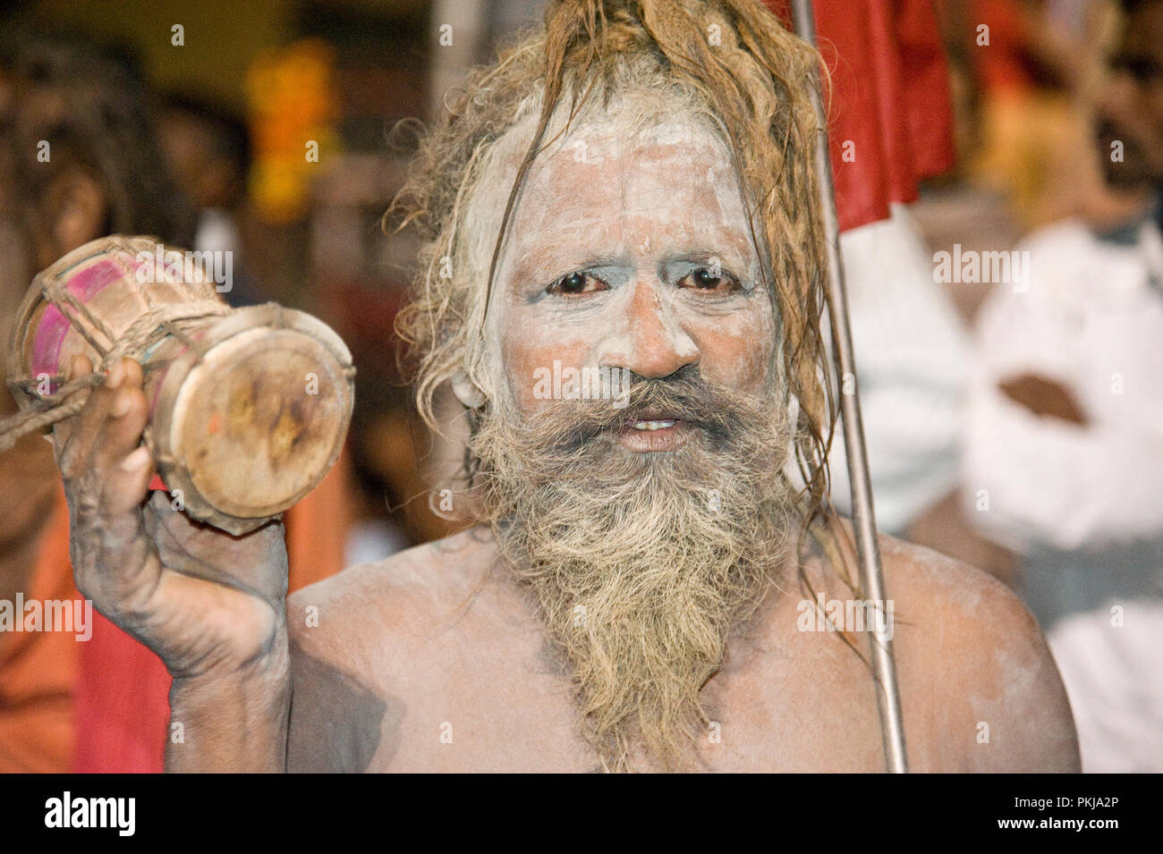Portrait of a Naga Sadhu holy man at nashik maharashtra India Stock ...