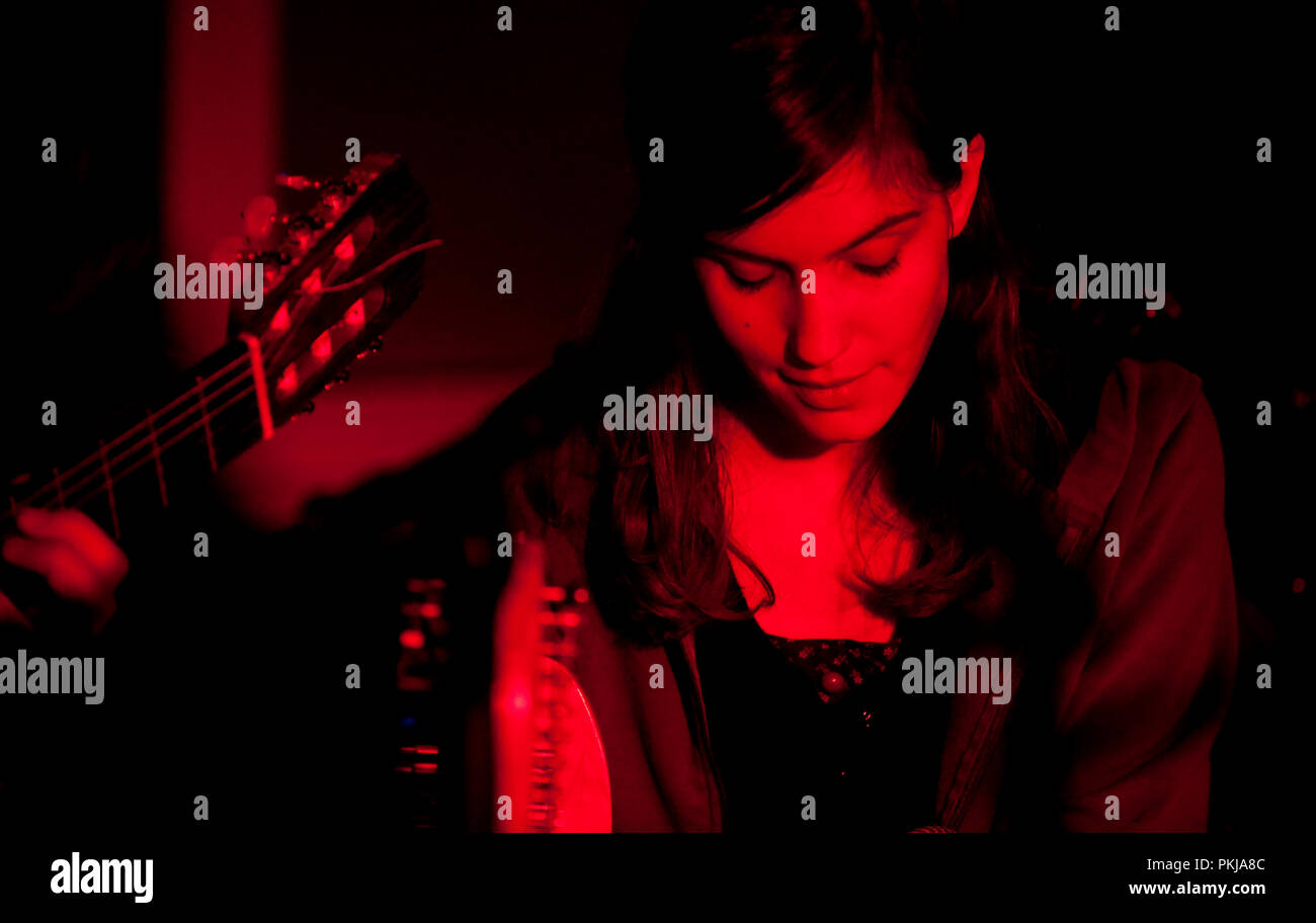 Belgian actress Laura Verlinden performing with her band Wolf in the ...