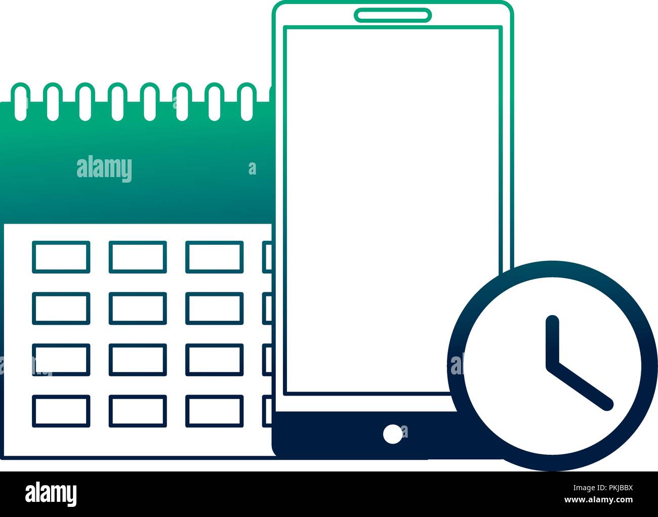 calendar reminder with smartphone and clock vector illustration design ...