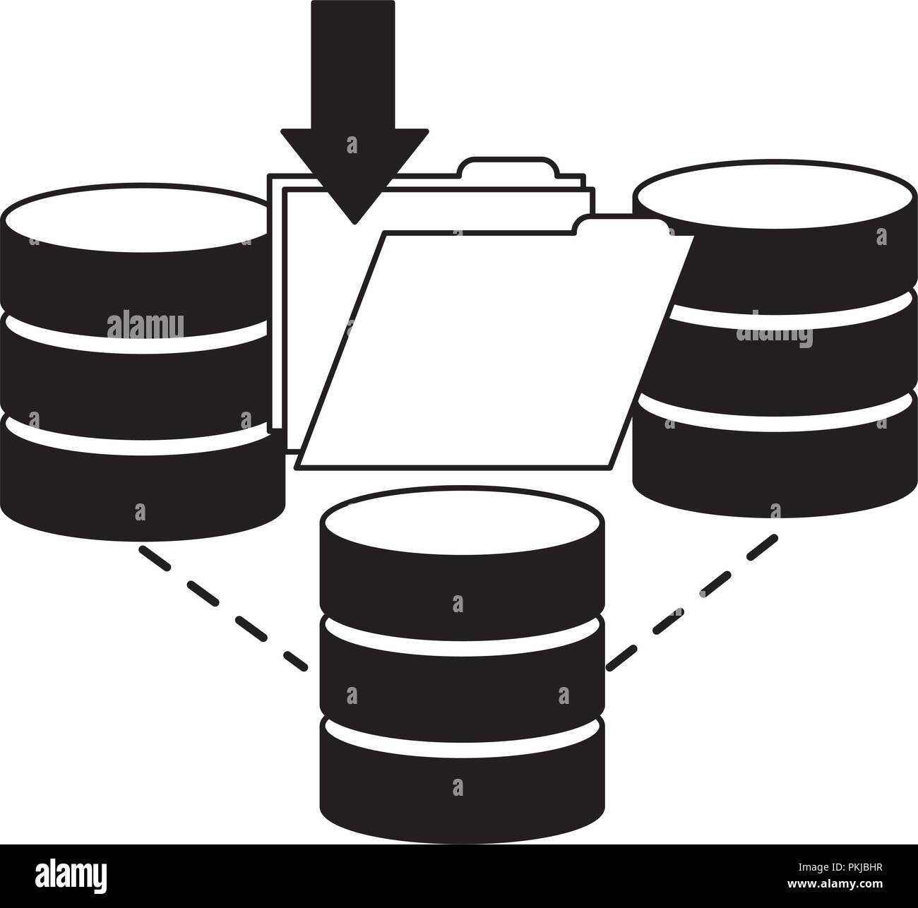 database center download data file sharing vector illustration Stock ...