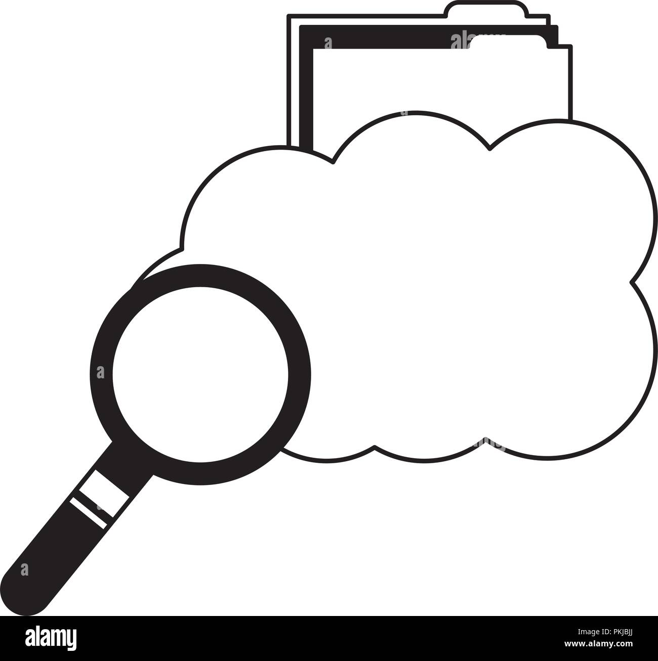 Cloud Computing Storage Folder File Searching Vector Illustration Stock