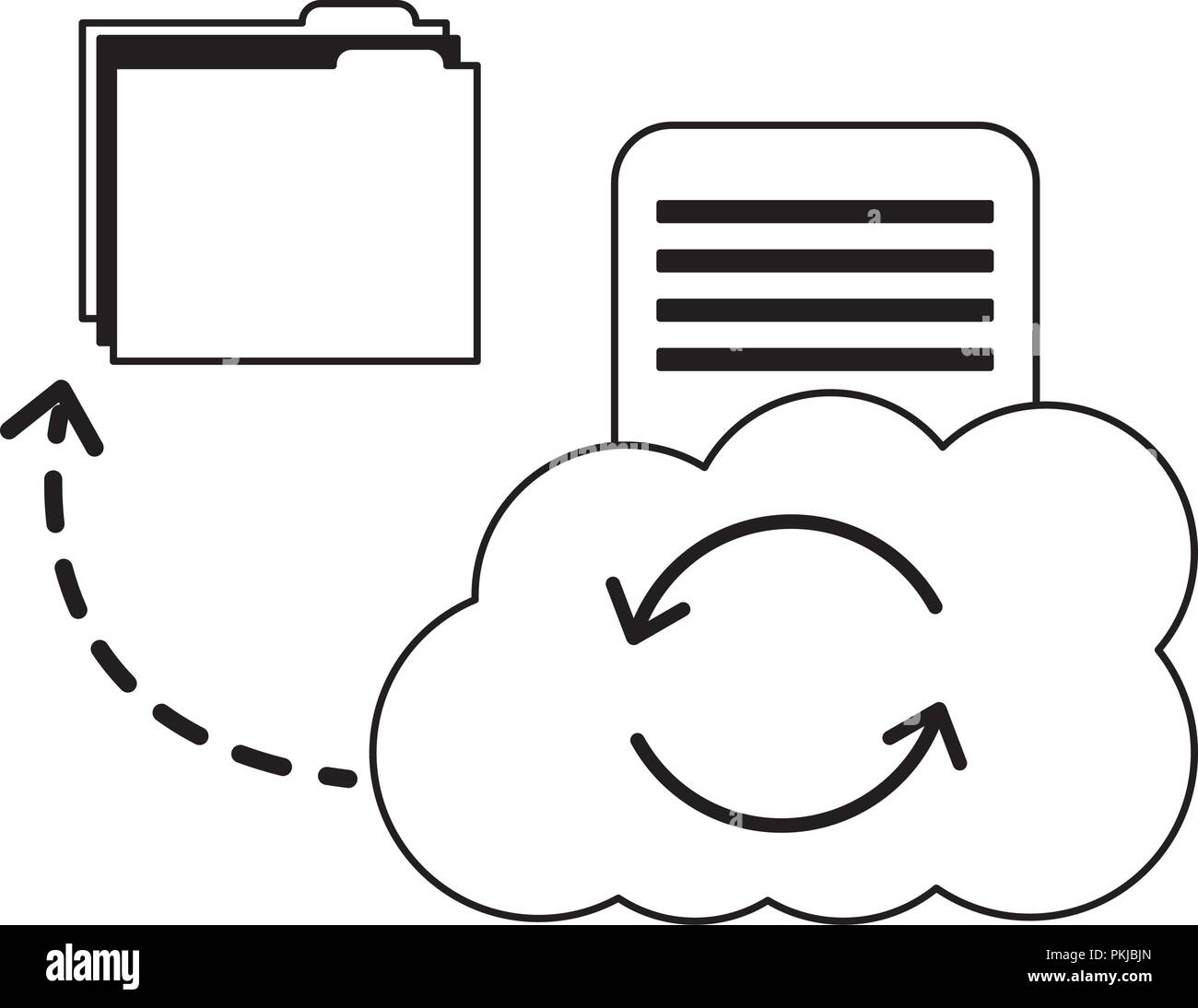 cloud computing reload folder file data document sharing vector ...
