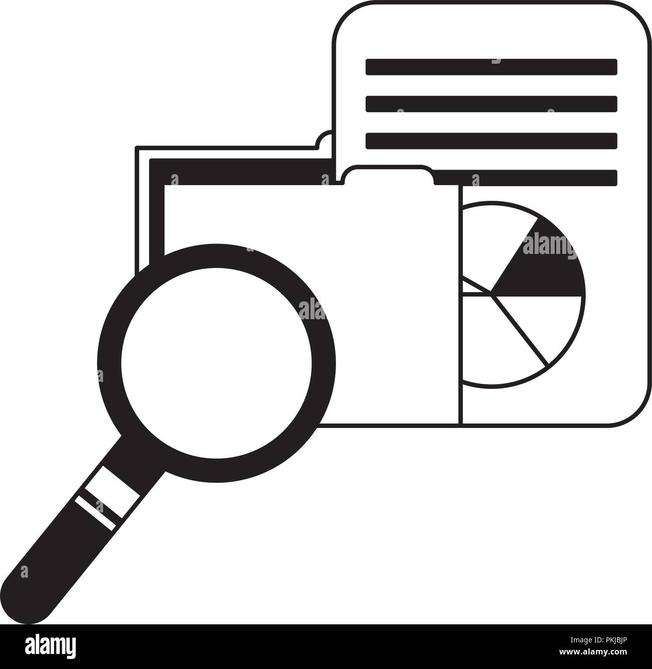 business folder data information magnifying glass vector illustration Stock Vector Image & Art ...