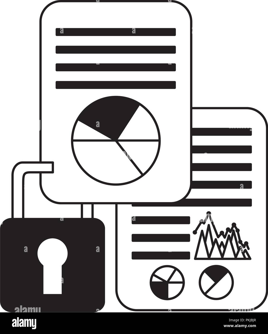 business document reports security data vector illustration Stock ...
