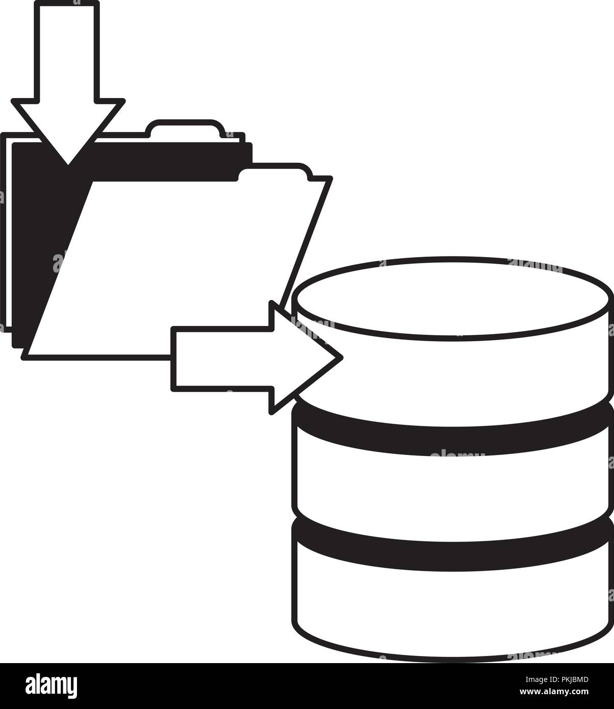 download data folder file database server storage vector illustration ...