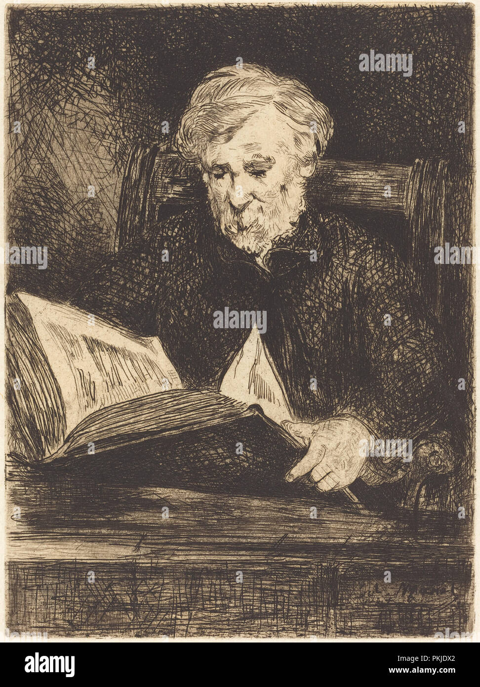 The Reader (Le liseur). Dated: 1861. Medium: etching. Museum: National ...