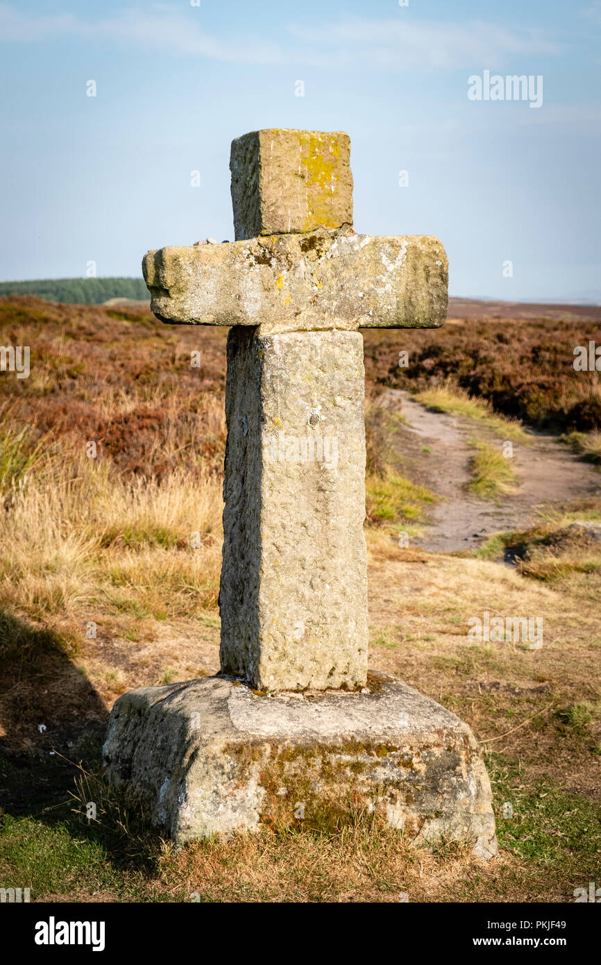 Cowpers Cross, an ancient stone cross stands close to the old Roman ...