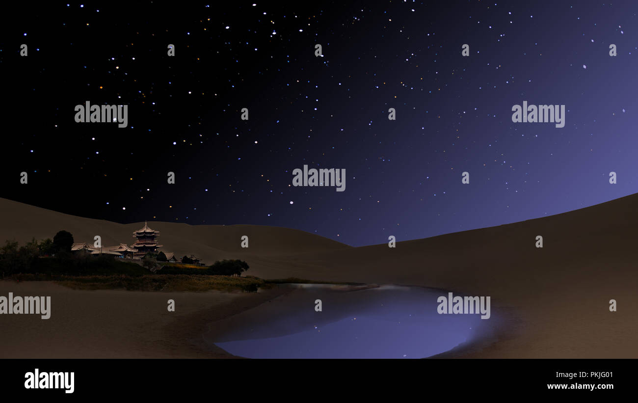 Dunhuang, gansu province China crescent lake Stock Photo - Alamy