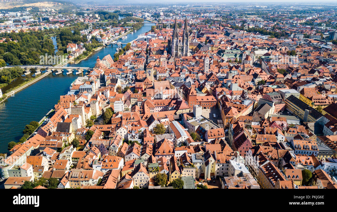 Regensburg cityscape from historic hi-res stock photography and images ...