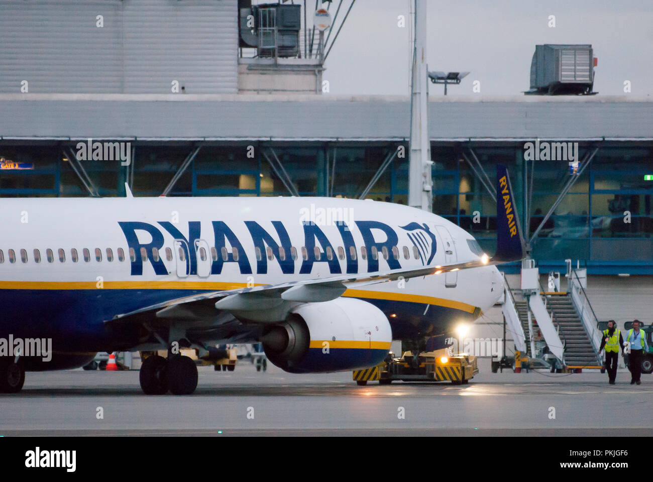 Low cost airline Ryanair aircraft Boeing 737-800 in Gdansk, Poland ...