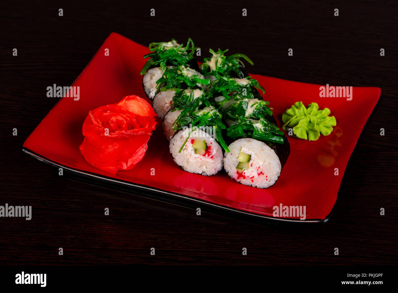 Japanese traditional cold vegetarian roll Stock Photo - Alamy