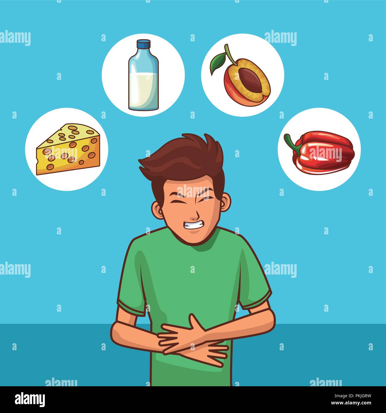 Man holding stomach diarrhea Stock Vector Images - Alamy
