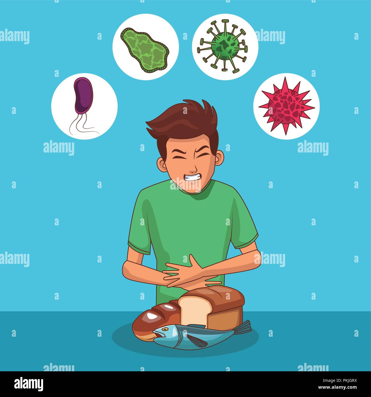 Holding stomach pain Stock Vector Images - Alamy
