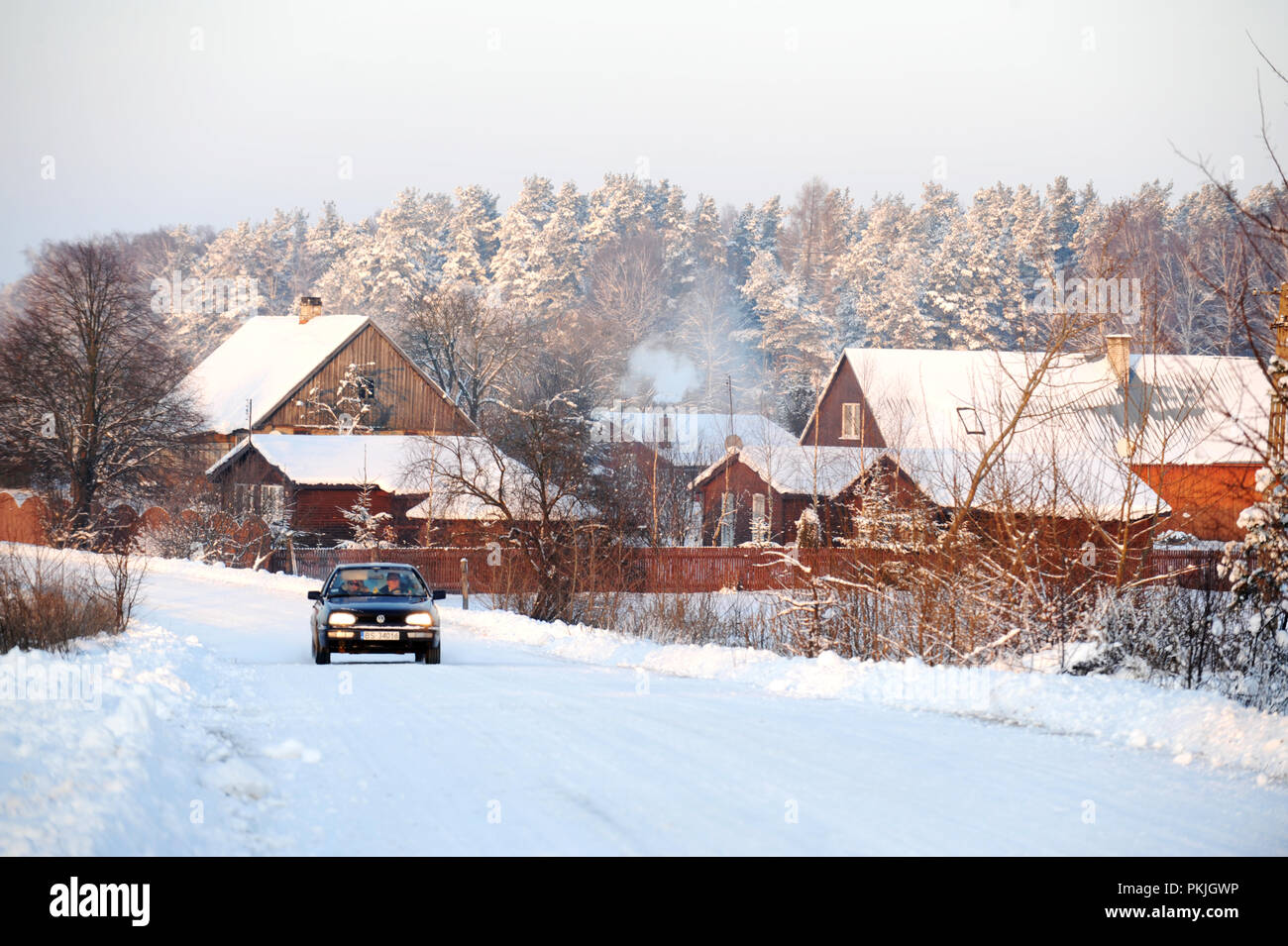 Village of Serwy in the Augustow Forest in the Suwalki region of north ...