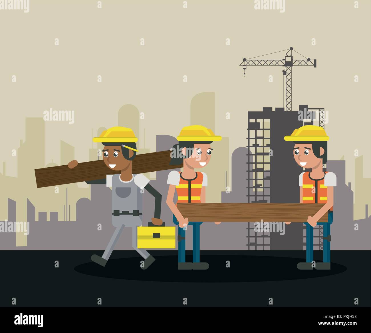 Construction workers cartoons Stock Vector Image & Art - Alamy
