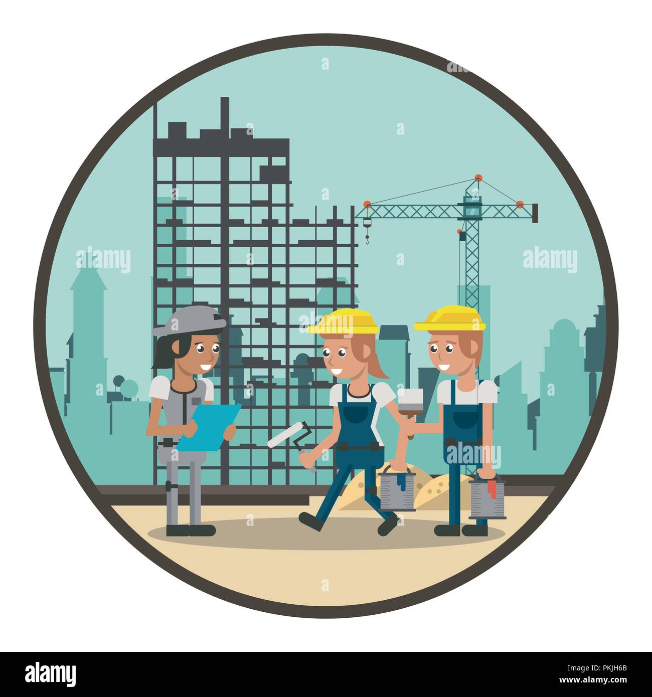 Geometric workers cartoons Stock Vector Image & Art - Alamy