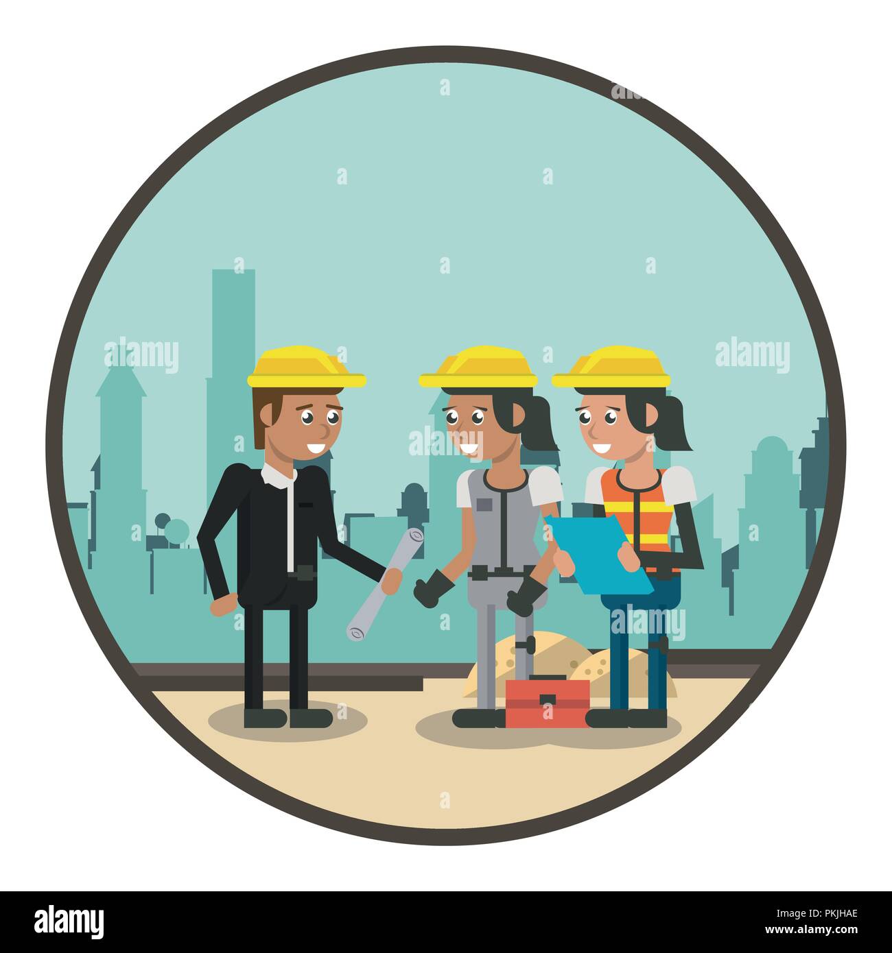 Geometric workers cartoons Stock Vector Image & Art - Alamy