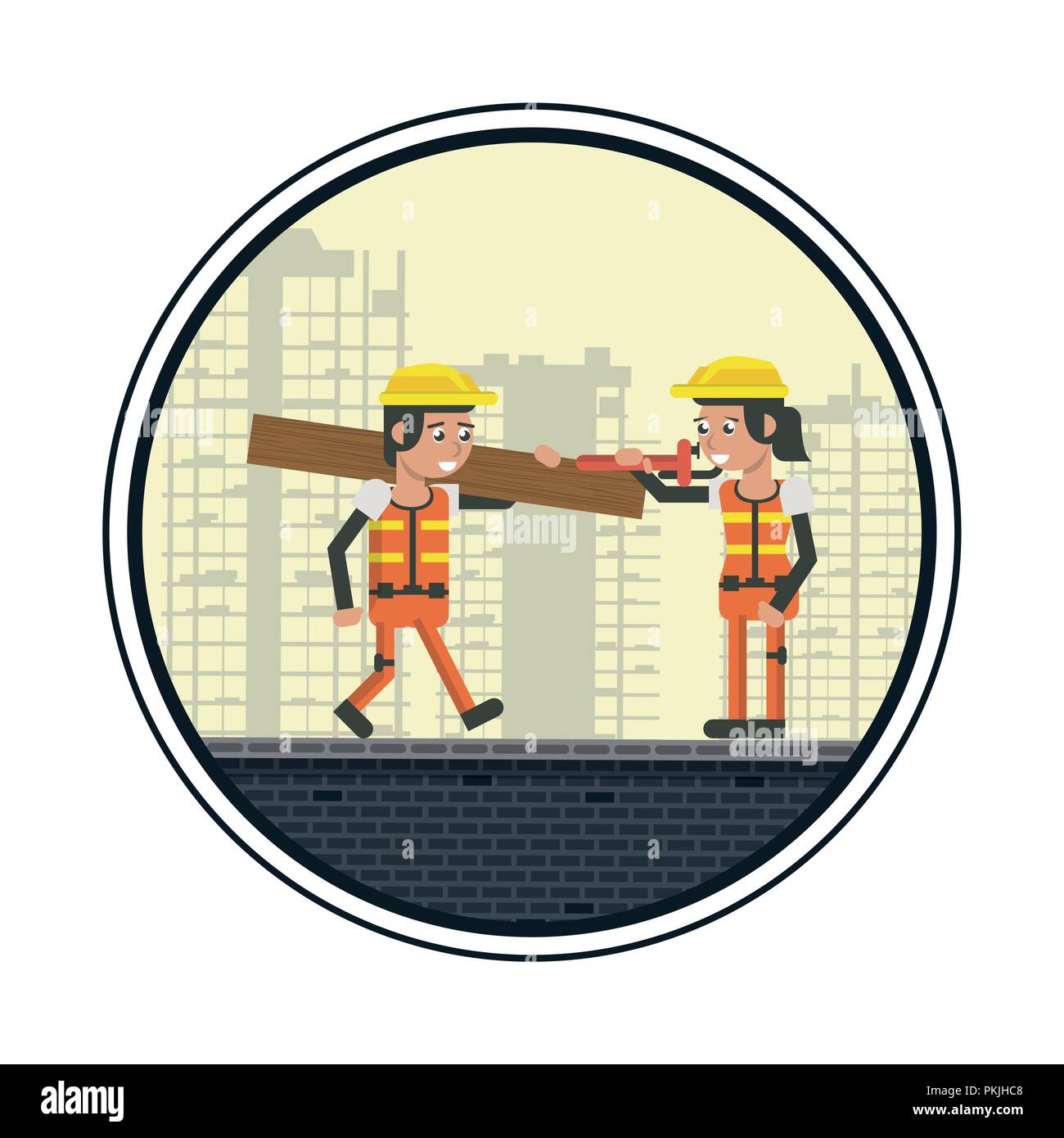 Building under construction workers Stock Vector Images - Alamy