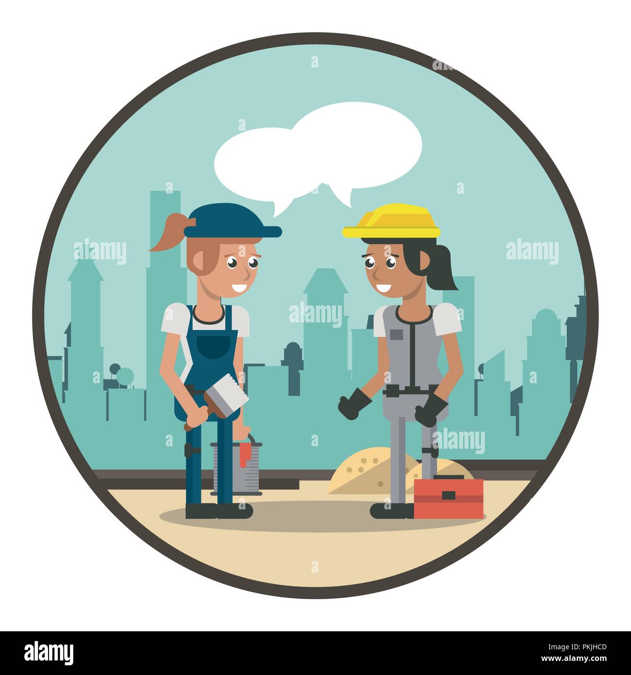 Geometric workers cartoons Stock Vector Image & Art - Alamy
