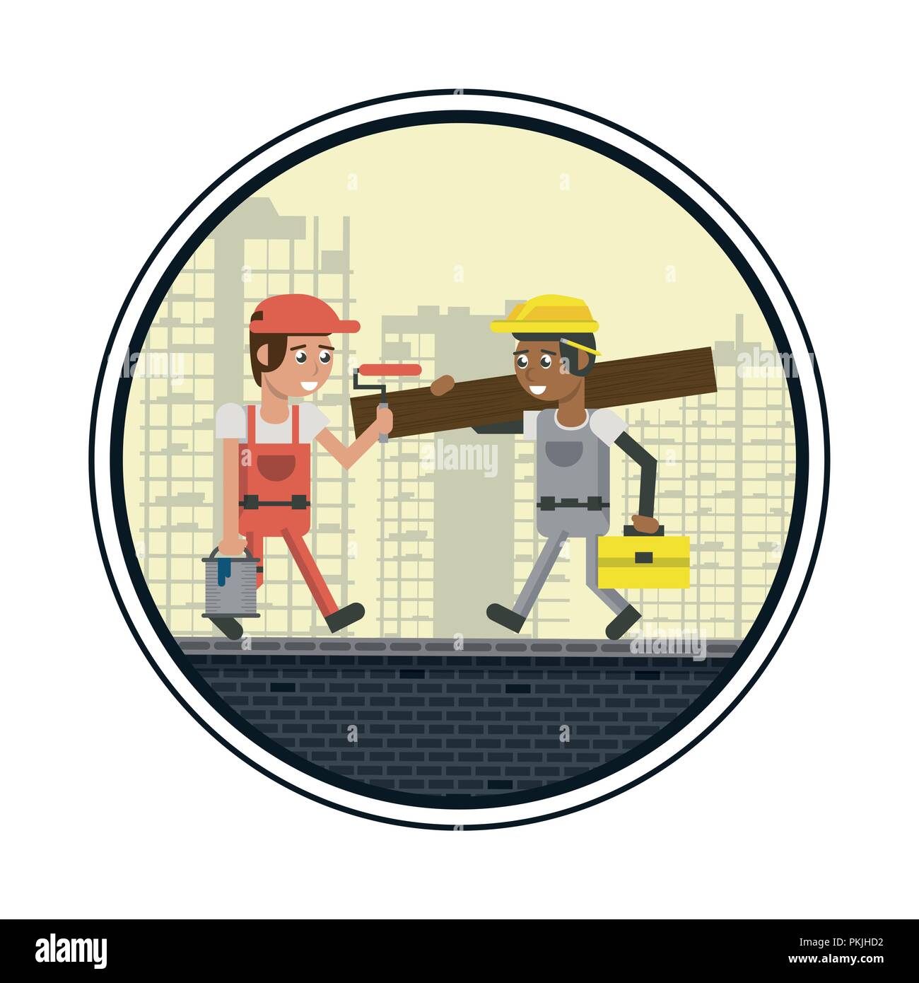 Geometric workers cartoons Stock Vector Image & Art - Alamy