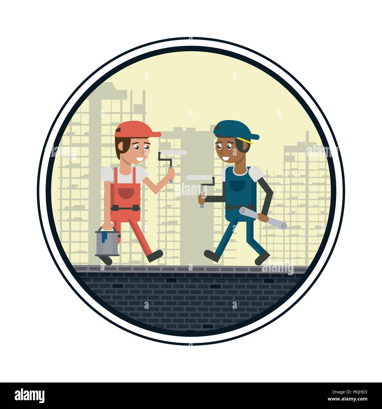 Geometric workers cartoons Stock Vector Image & Art - Alamy