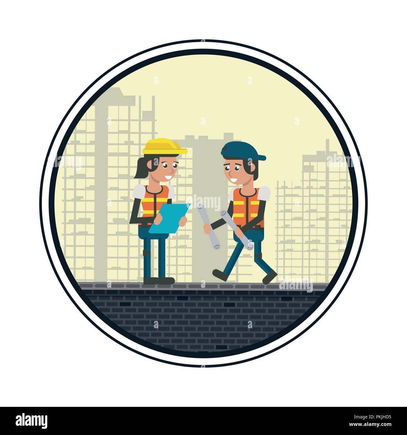Geometric workers cartoons Stock Vector Image & Art - Alamy