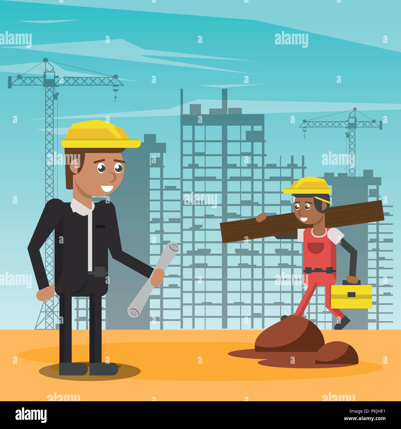Construction workers cartoons Stock Vector Image & Art - Alamy