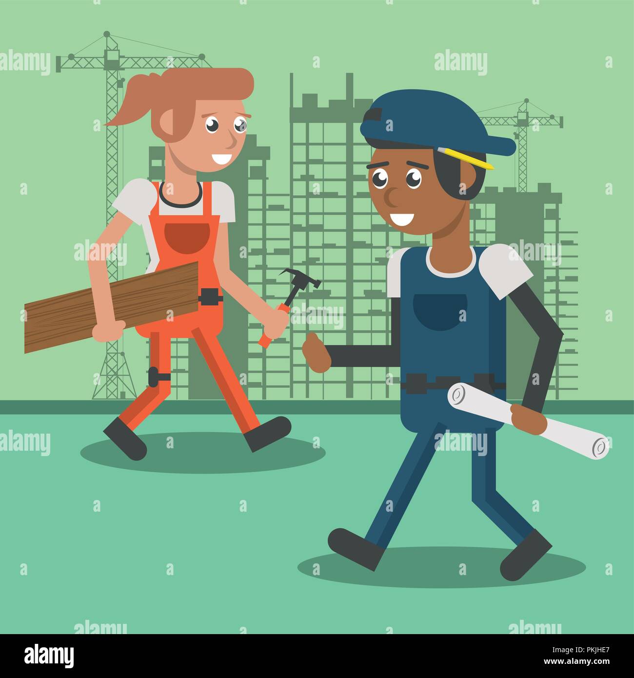 Construction workers cartoons Stock Vector Image & Art - Alamy