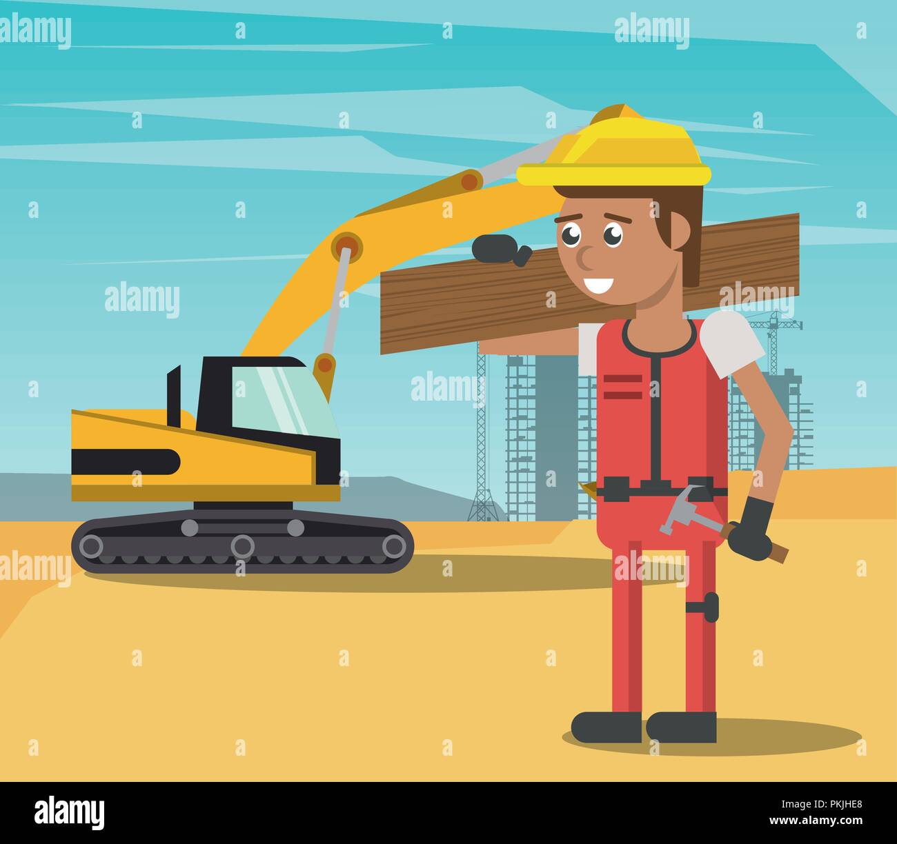 Construction worker cartoons Stock Vector Image & Art - Alamy