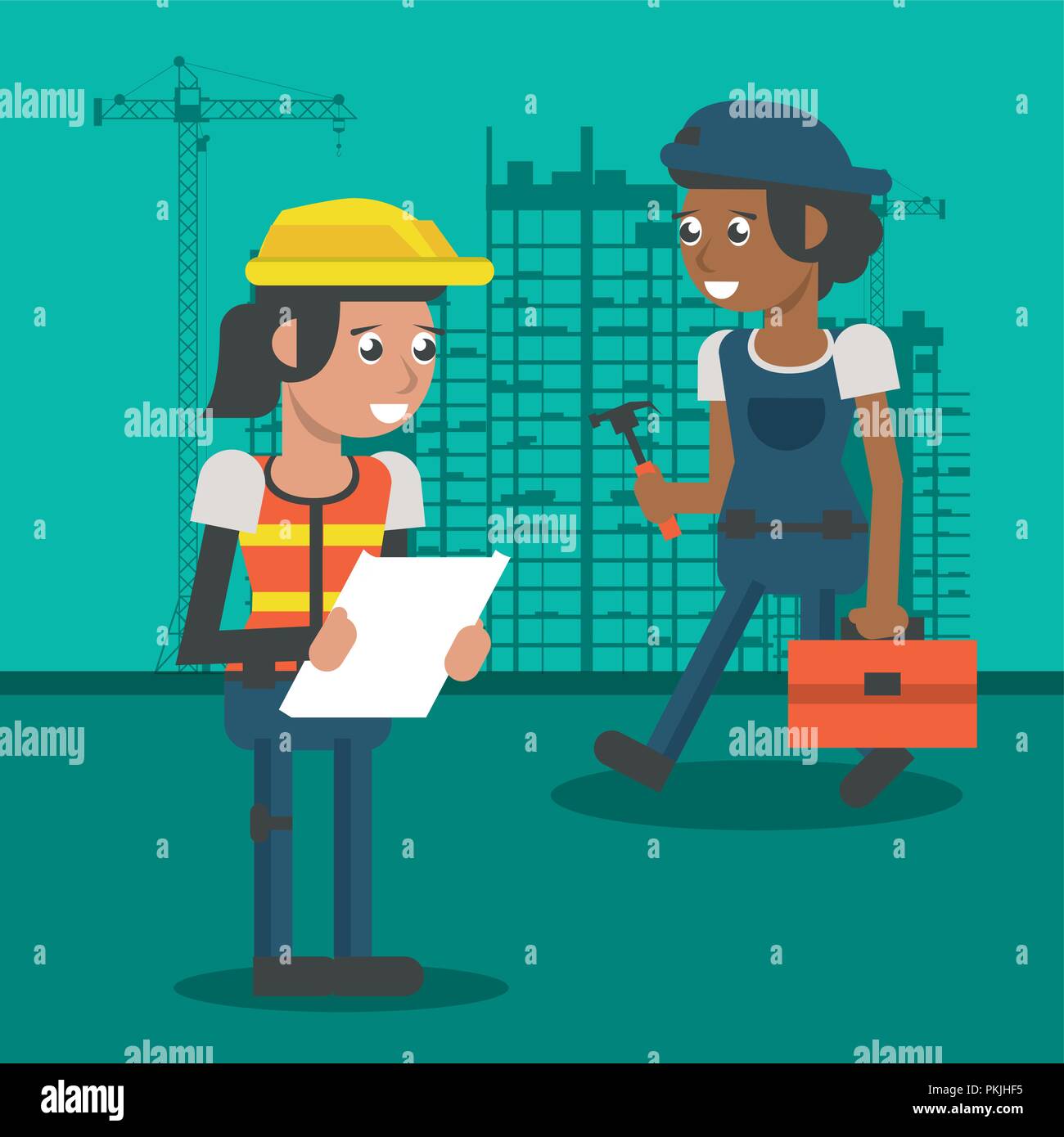 Construction workers cartoons Stock Vector Image & Art - Alamy