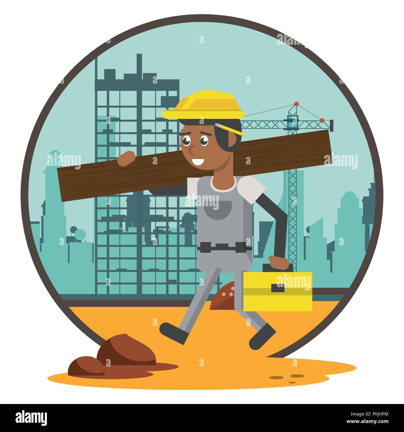 Worker geometric cartoon Stock Vector Image & Art - Alamy