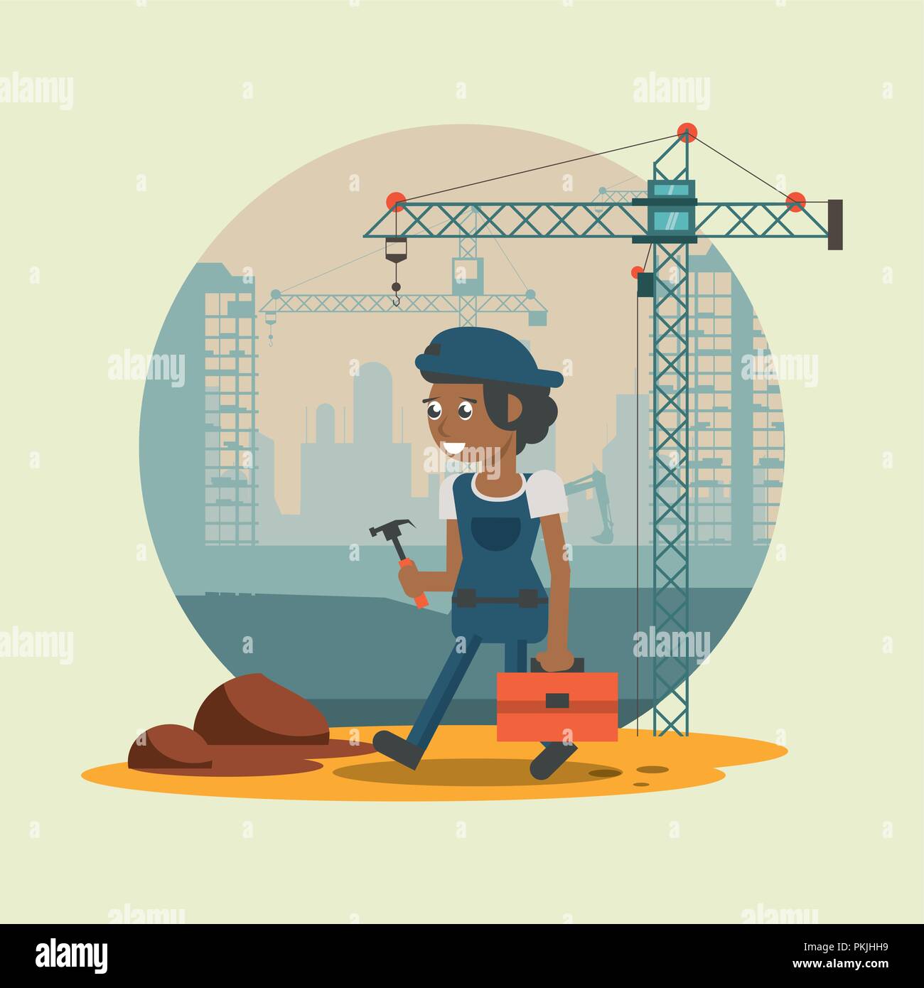 Worker geometric cartoon Stock Vector Image & Art - Alamy