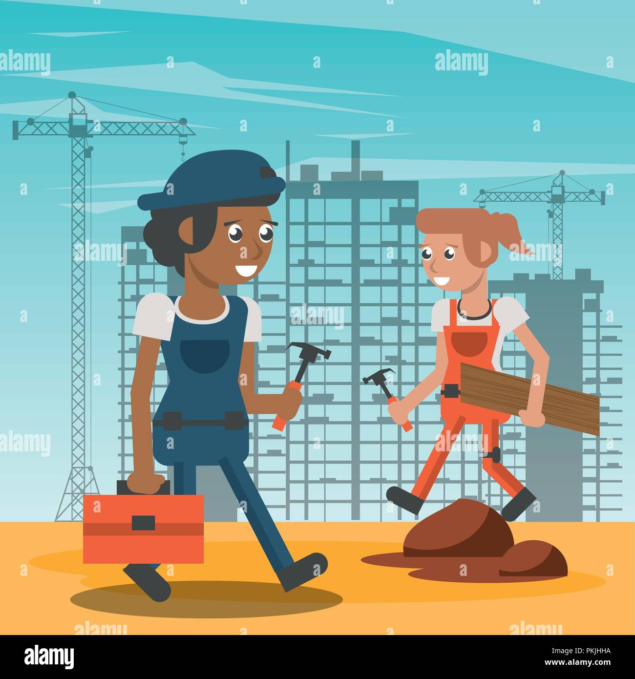 Construction workers cartoons Stock Vector Image & Art - Alamy