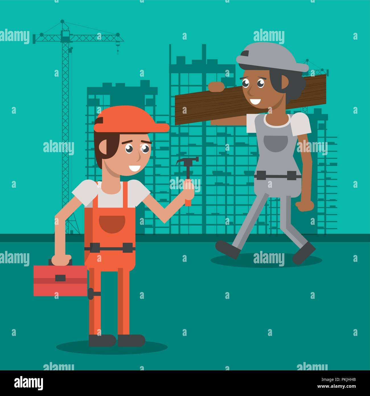 Construction workers cartoons Stock Vector Image & Art - Alamy