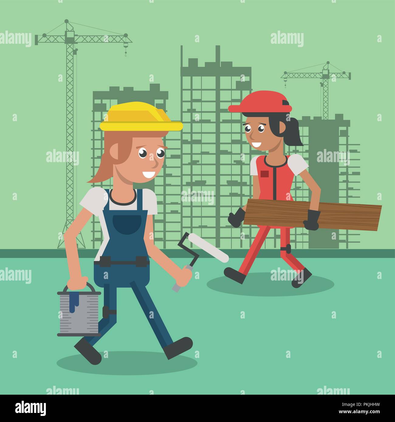 Construction workers cartoons Stock Vector Image & Art - Alamy