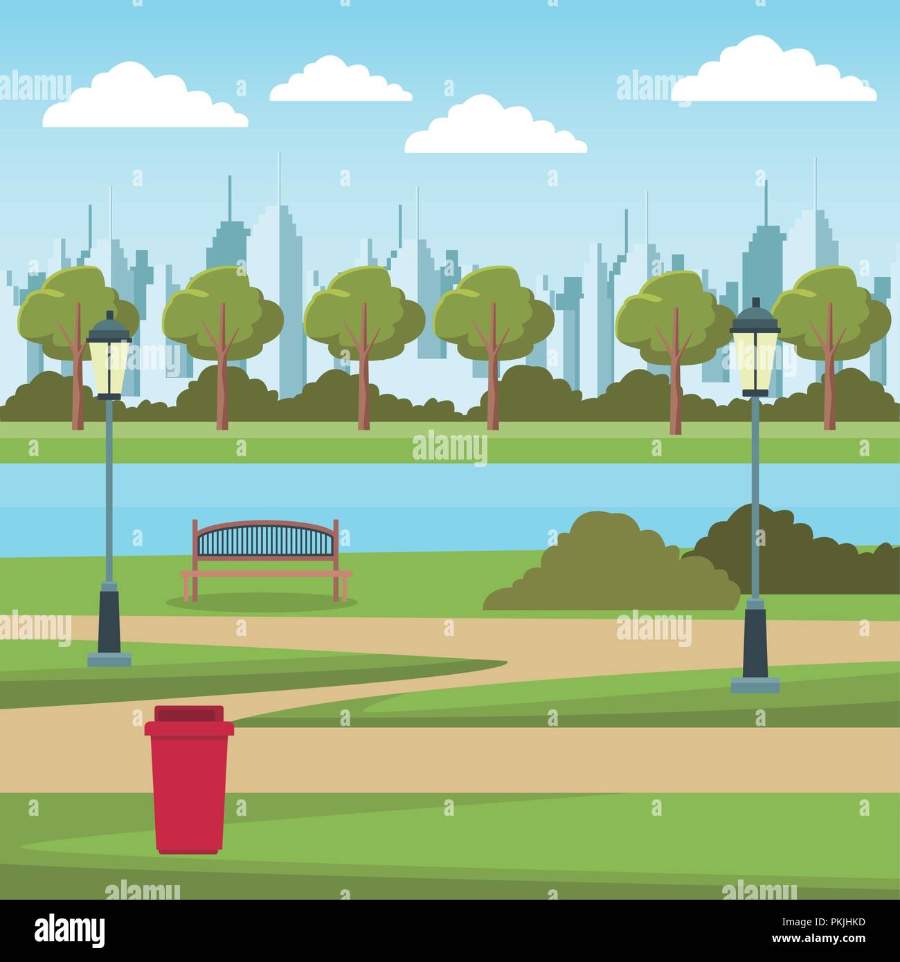 Empty sunny street Stock Vector Images - Alamy