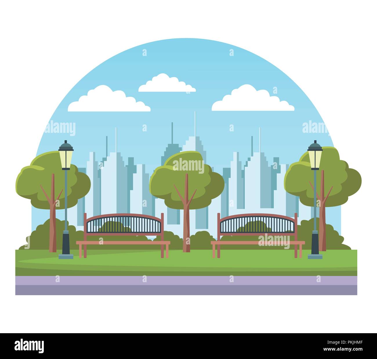 Public park garden path Cut Out Stock Images & Pictures - Alamy