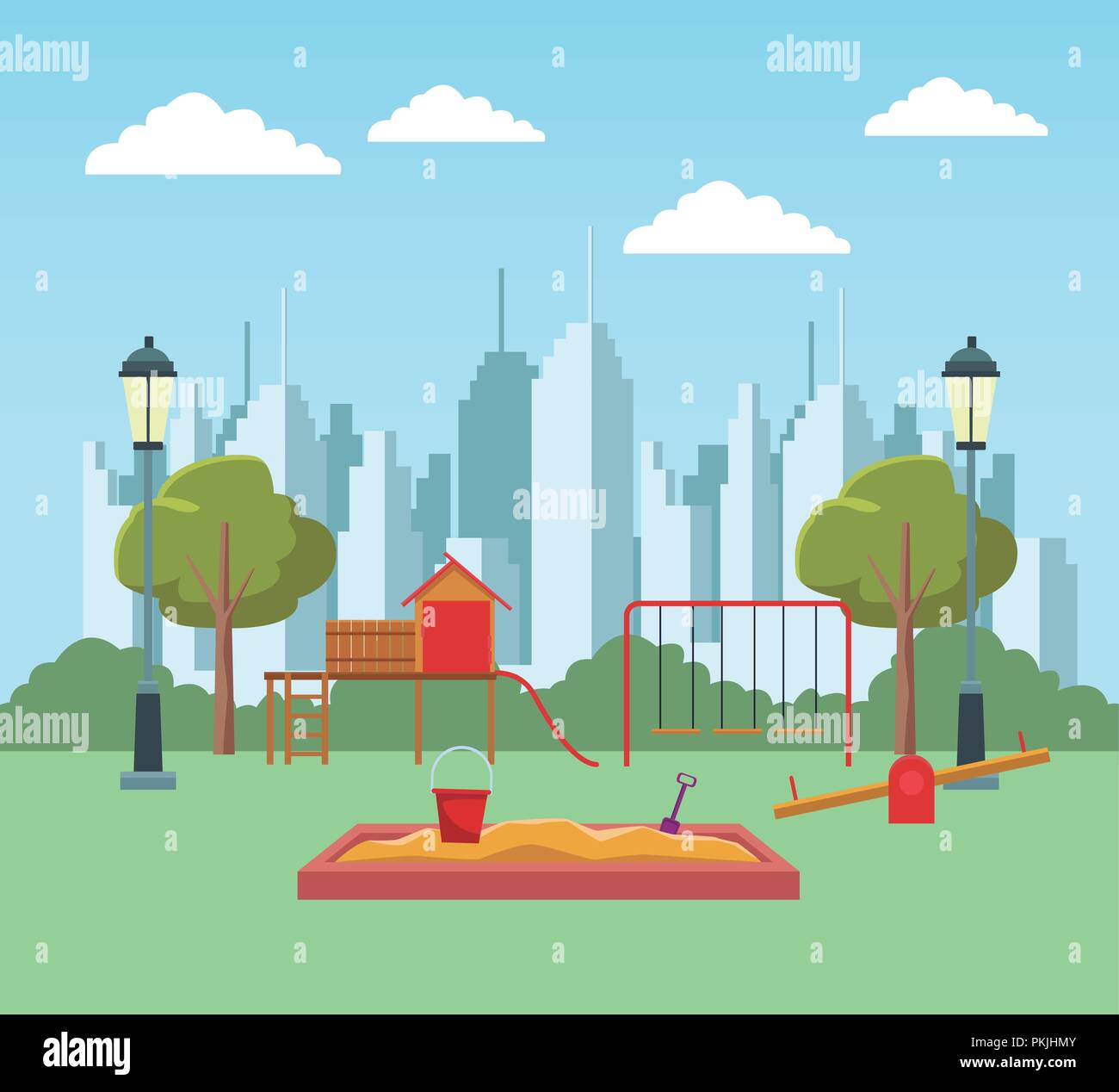 Kids park with games Stock Vector Image & Art - Alamy