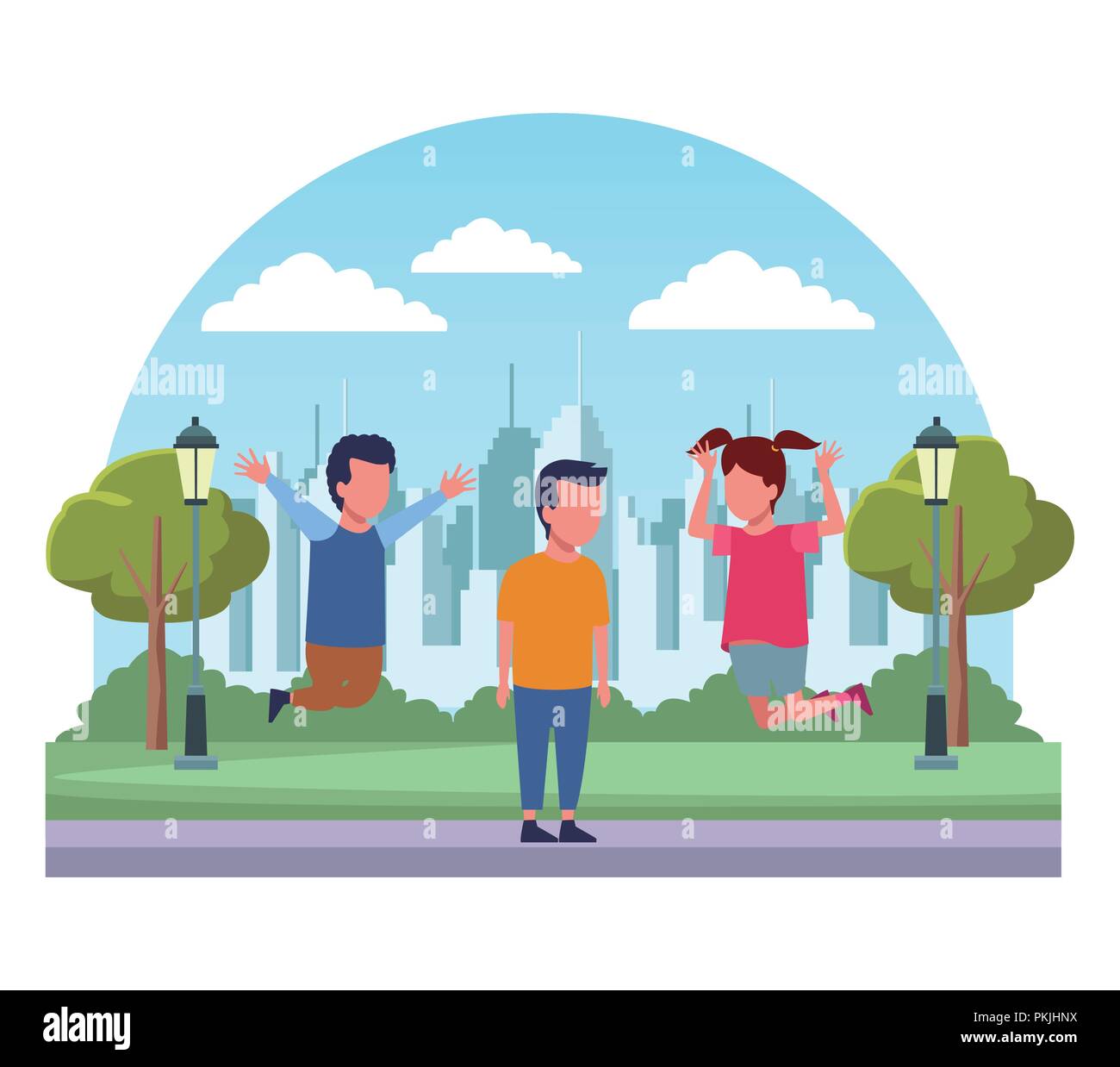 Kids at park Stock Vector Image & Art - Alamy