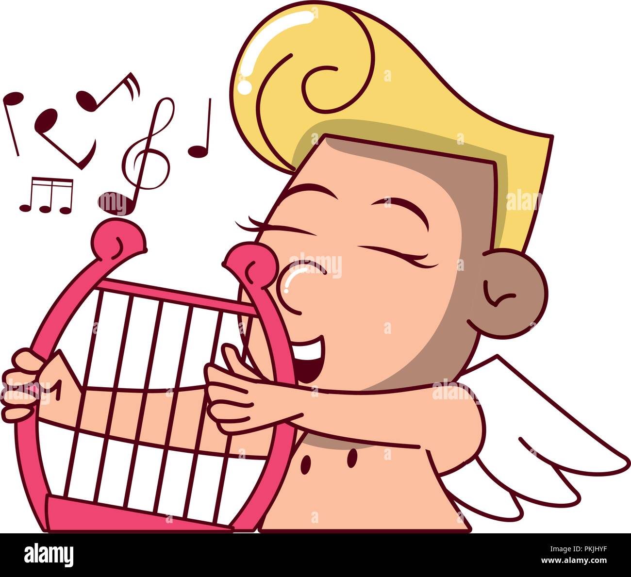 Cupid with harp Stock Vector Image & Art - Alamy
