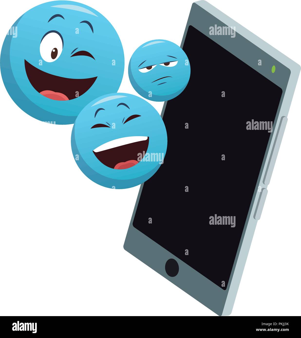 Emoticon on smartphone Stock Vector Image & Art - Alamy