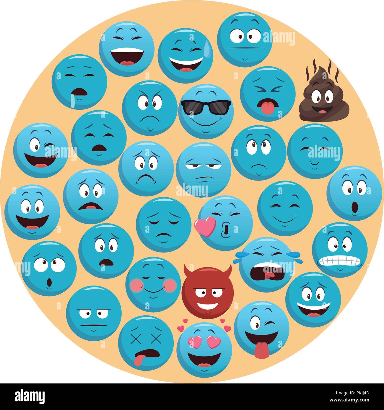 Set of chat emoticons Stock Vector Image & Art - Alamy