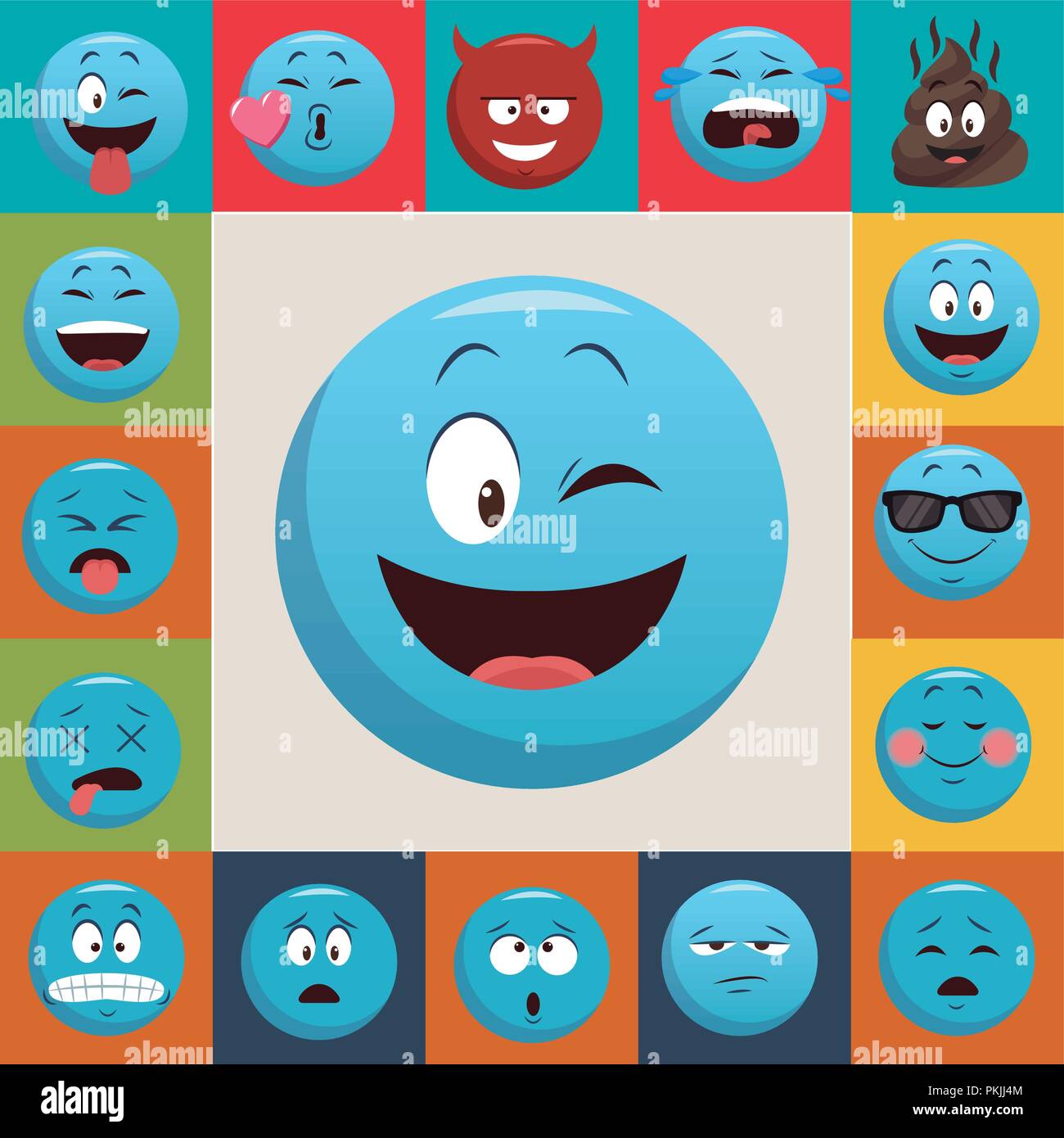 Set of chat emoticons Stock Vector Image & Art - Alamy