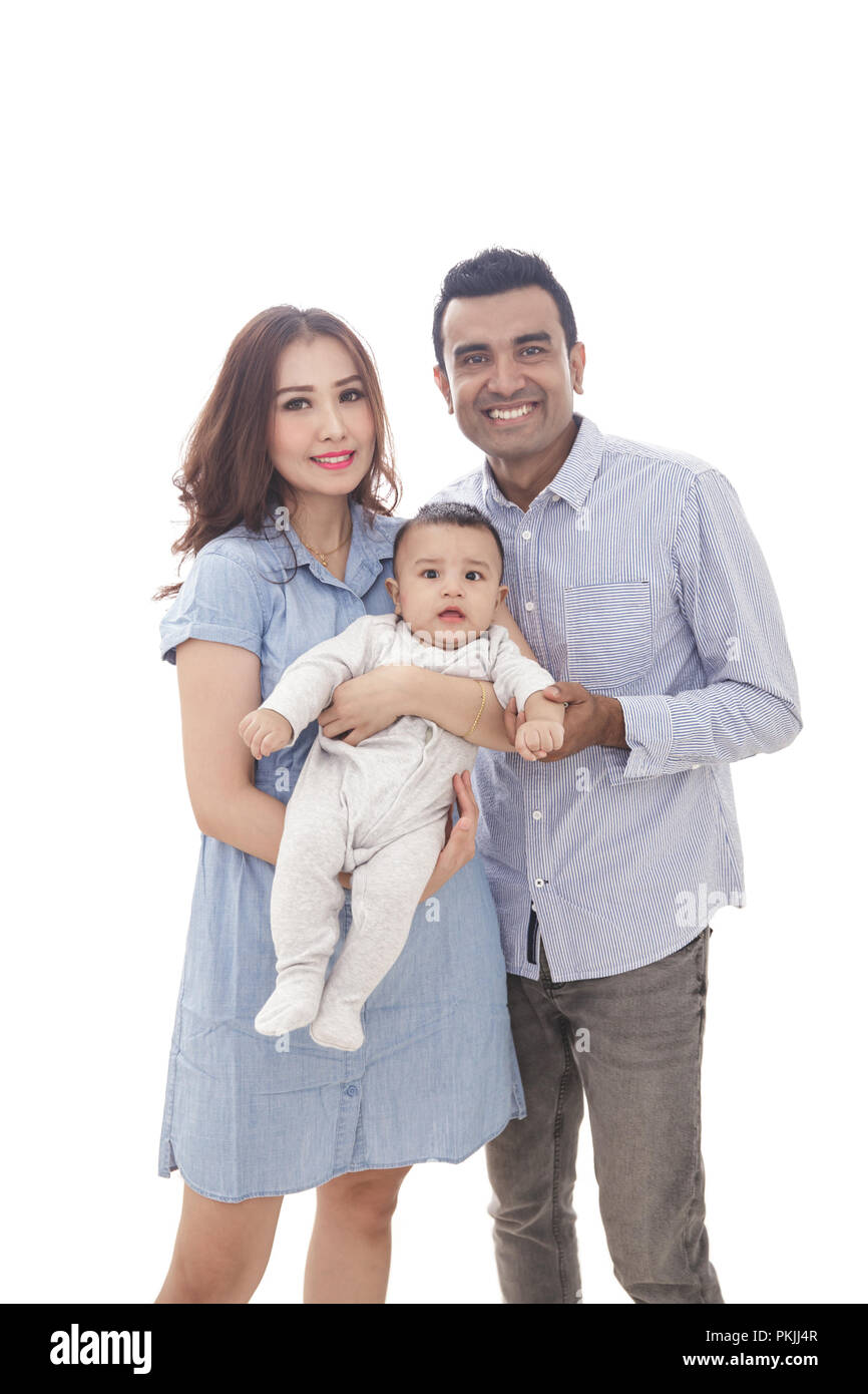 happy family with cute son smiling on camera Stock Photo - Alamy