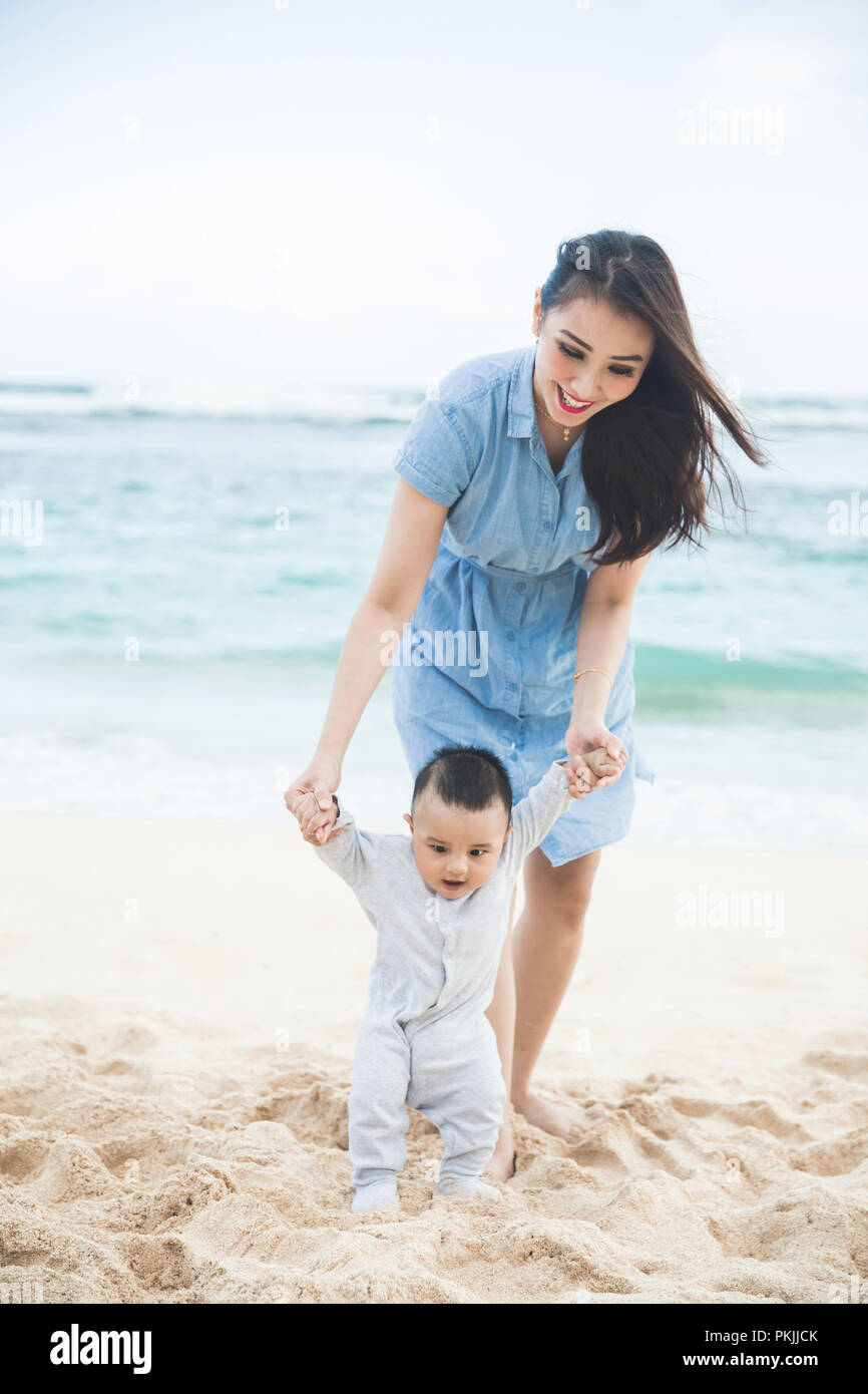 Asian Mother Son On Beach High Resolution Stock Photography and Images ...
