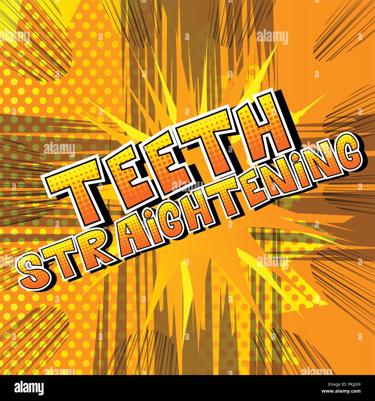 Teeth Straightening - Vector illustrated comic book style phrase Stock ...