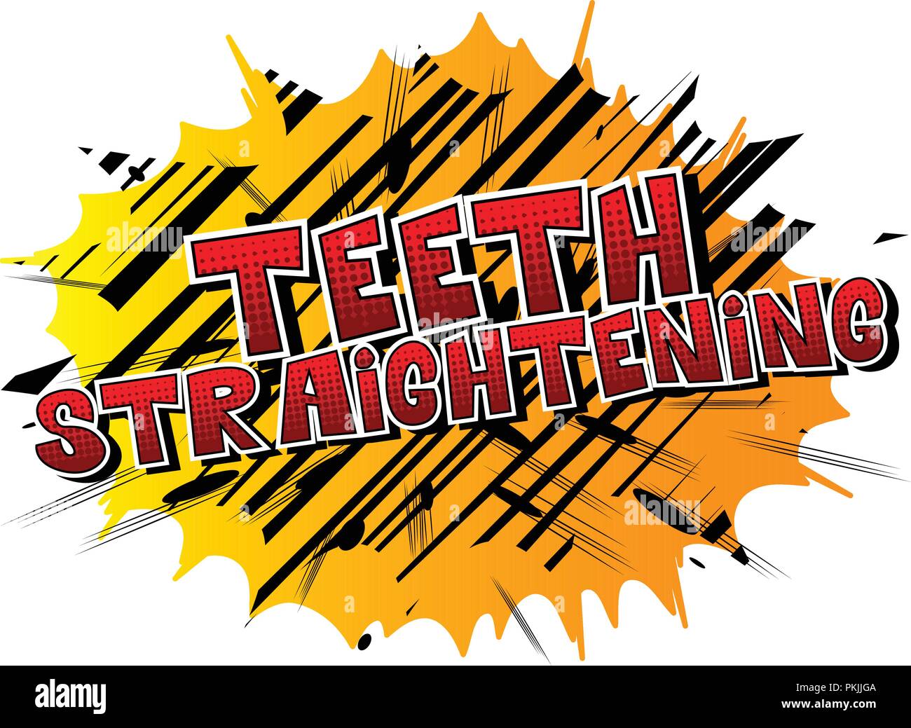 Teeth Straightening - Vector illustrated comic book style phrase Stock ...